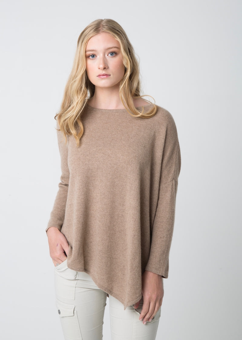 Round-Neck Poncho - Nuan Cashmere